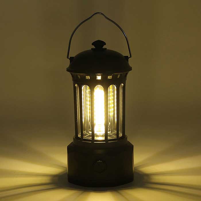 POOM | CAMPING RETRO COB LED랜턴 블랙 배터리미포함