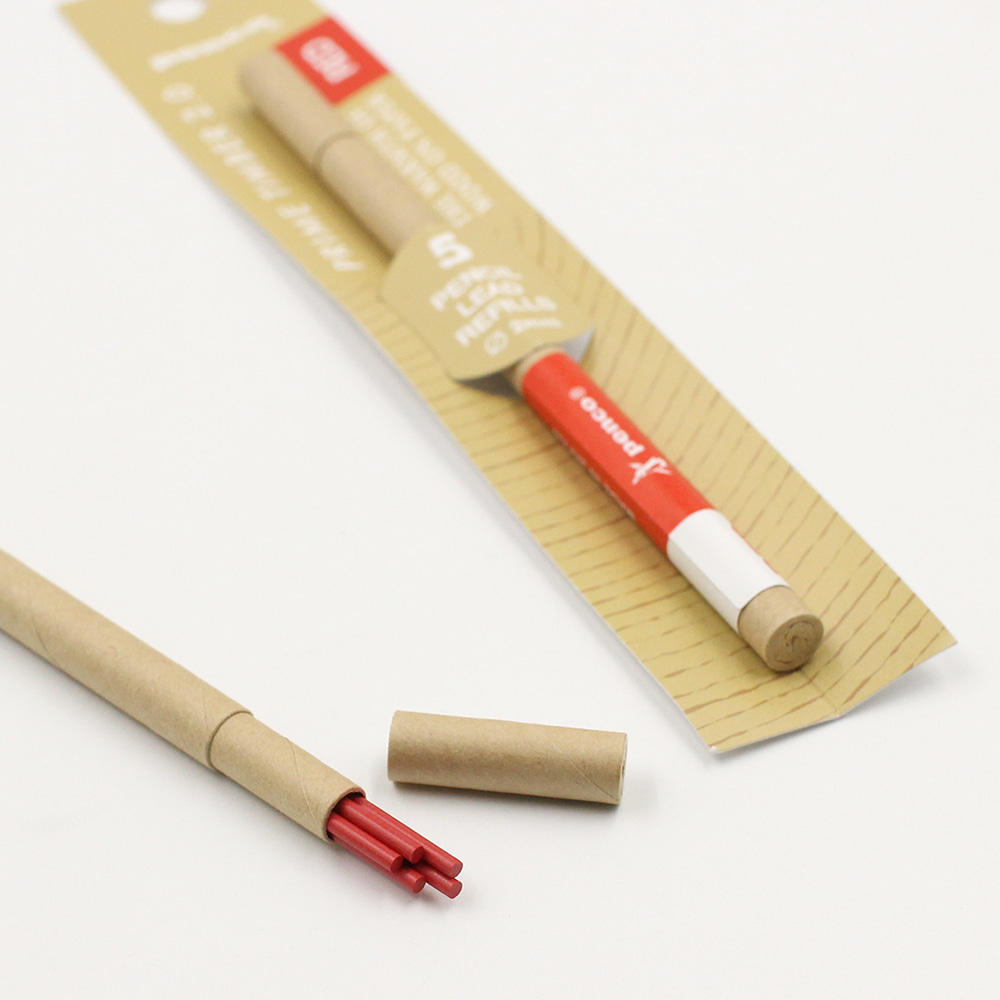 POOM | [펜코] 프라임 팀버 리드 홀더 2mm 리필심 레드