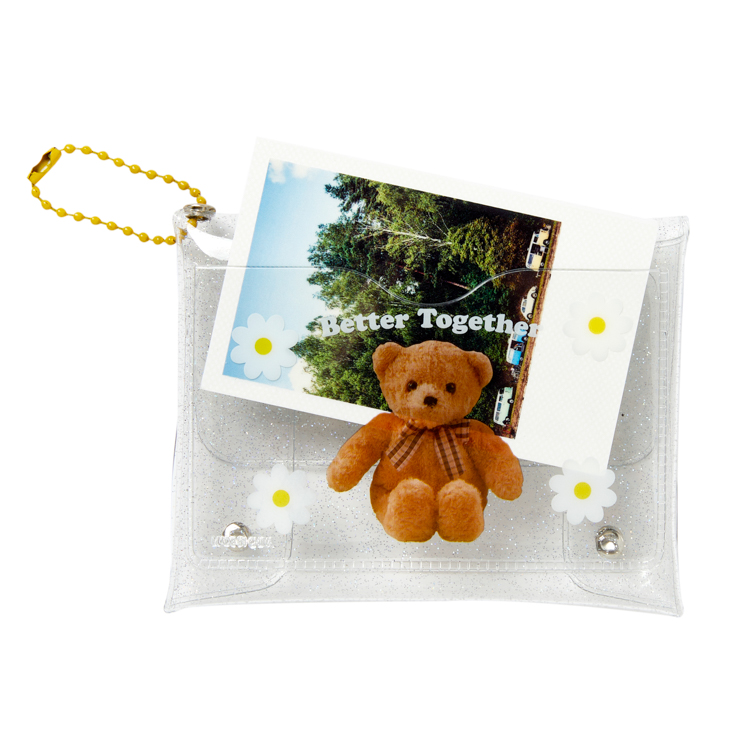 POOM | 곰 PVC 카드지갑 투명글리터 (28002876)
