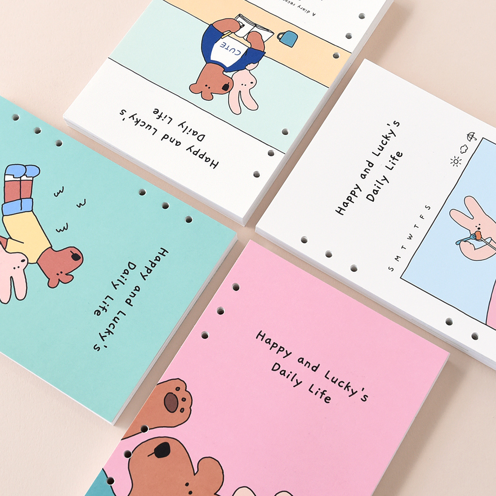 POOM | A5 해피앤럭키 6공 다이어리 리필 표지&내지 (만년형)