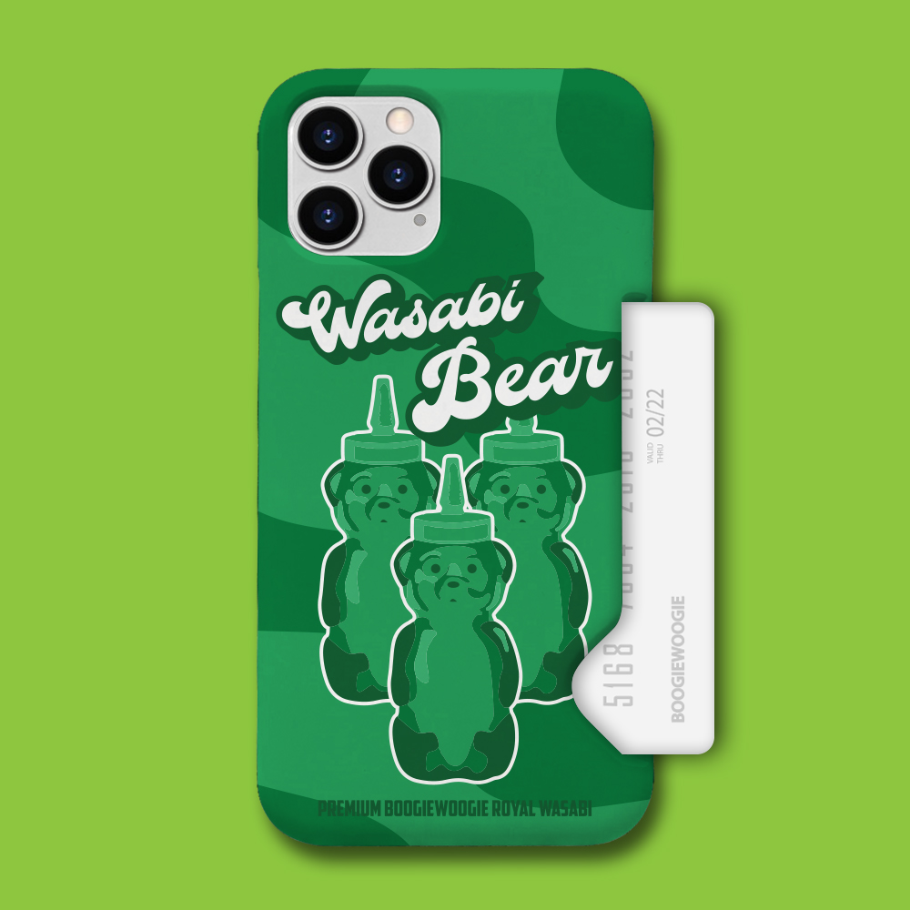 POOM | 슬림카드 케이스 - 와사비 베어(Wasabi Bear)
