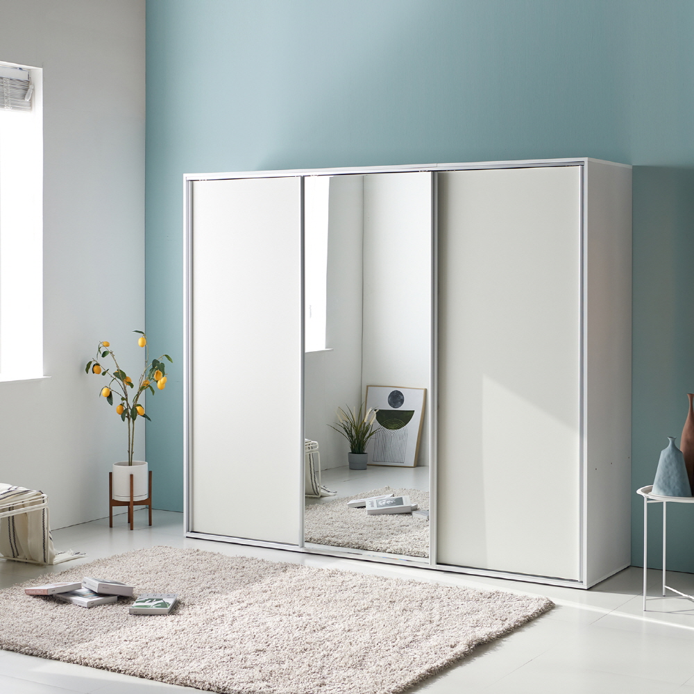 POOM | 리브 2400 슬라이드 옷장 (거울형) D-1 타입 5컬러