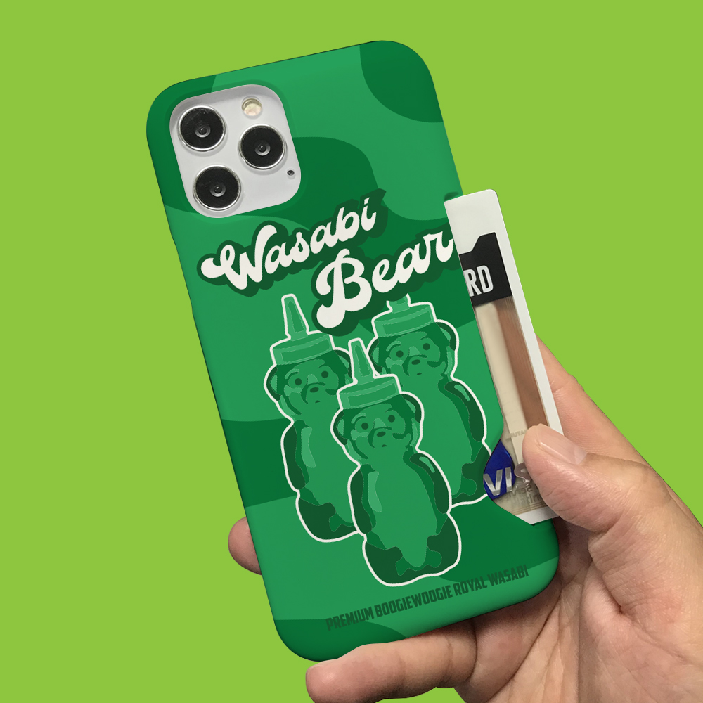 POOM | 슬림카드 케이스 - 와사비 베어(Wasabi Bear)
