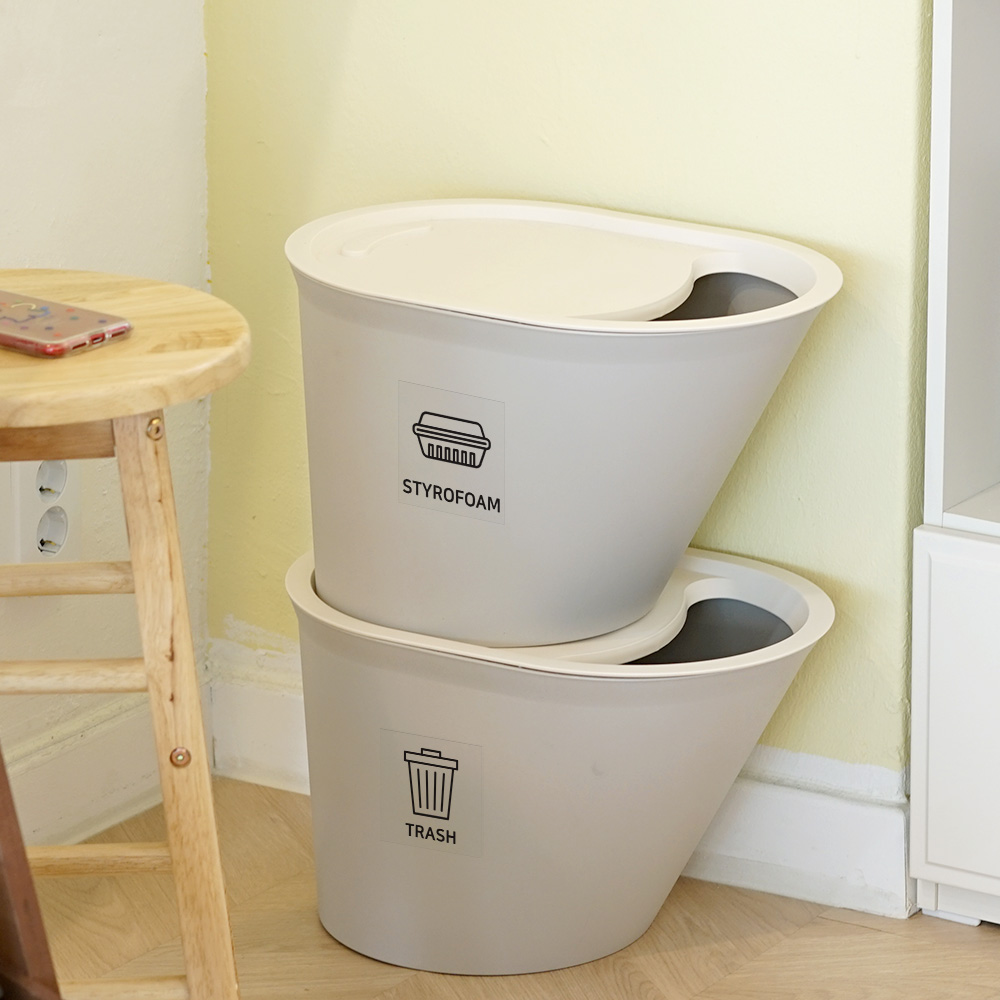 POOM | 에코빈 재활용 분리수거함 2P - 33L 휴지통