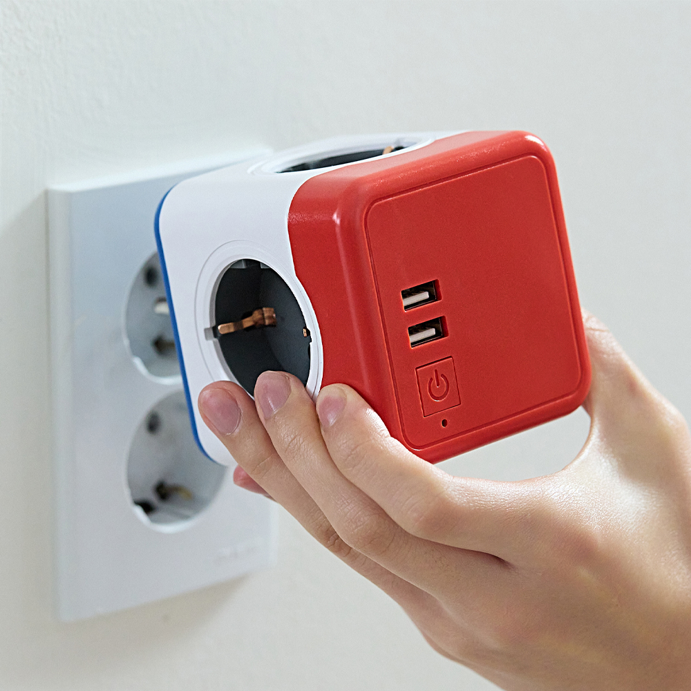 POOM | 파워큐브 V2 4구 USB 오리지널 컬러 디자인 멀티탭