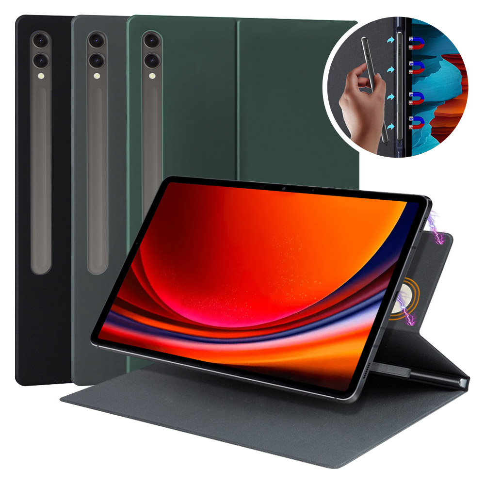 POOM | 갤럭시탭S9 울트라 S펜 마그네틱 북커버 케이스 CZ-12