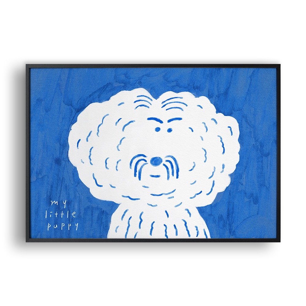POOM | 나의 작은 강아지_블루 (Art Print)/ 일러스트 액자