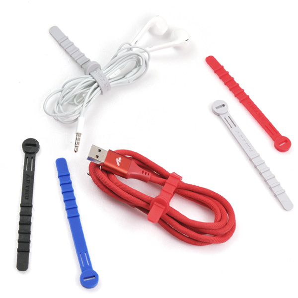 POOM | 선 정리용 실리콘 케이블 타이 홀더 4P SET