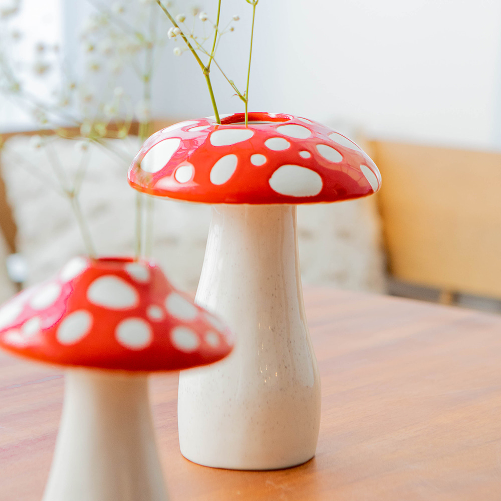 POOM | [도이] 인테리어 화병 도자기 꽃병 광대버섯 스몰