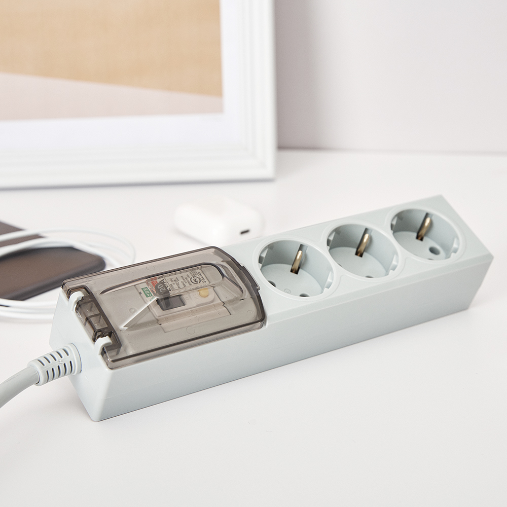 POOM | 3구 고용량멀티탭 접지 누전차단기 멀티콘센트 전선 (20A) 2M 3M 5M