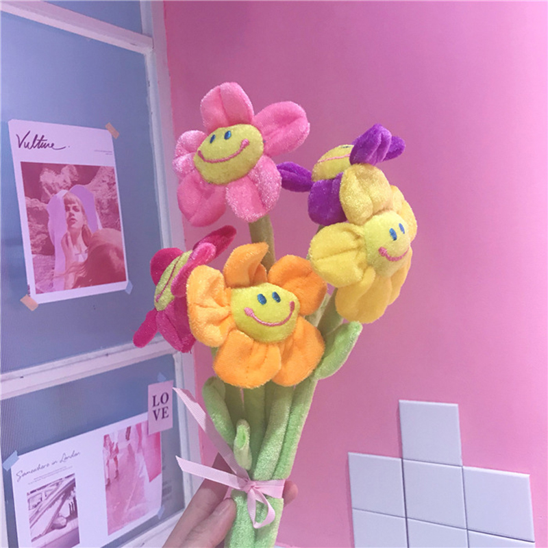 POOM | 스마일 꽃 해바라기 장미 꽃다발 인형 32cm DD-11693_1