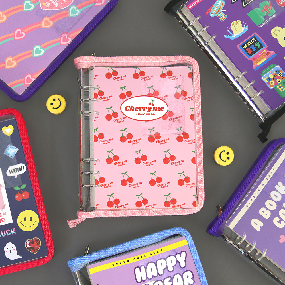 POOM | [스티커] 세컨드맨션 A5 6공 레트로 지퍼 다이어리