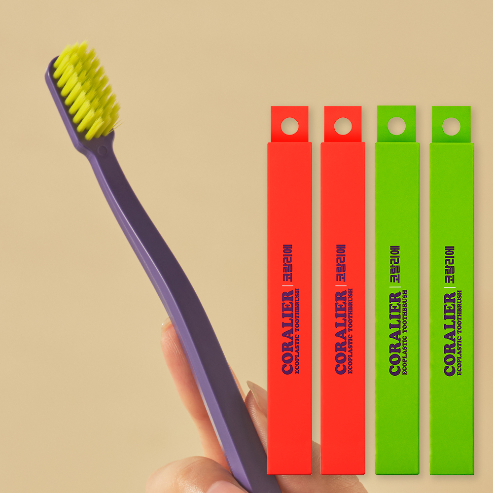 POOM | 코랄리에 PLA 부드러운 초극세모 칫솔 4EA