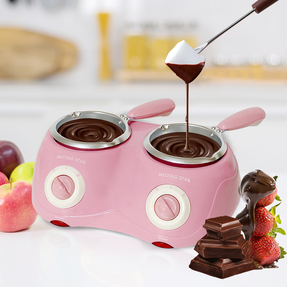 POOM | 에바 초콜릿중탕기 멜팅스타 2구 베이비핑크 P-2000 PK