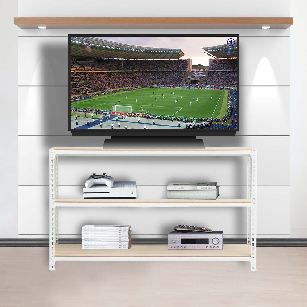 POOM | 스피드랙 조립식 티비다이 TV선반 3단 1000 x 300 x 750