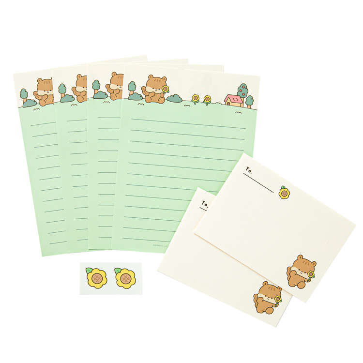 POOM | 해바라기 다람쥐 편지지 (02006010)
