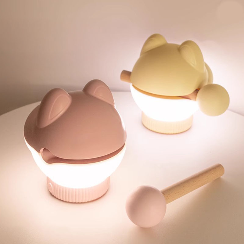 POOM | bookaz 톡톡치면 켜지는 목탁 고양이 무드등