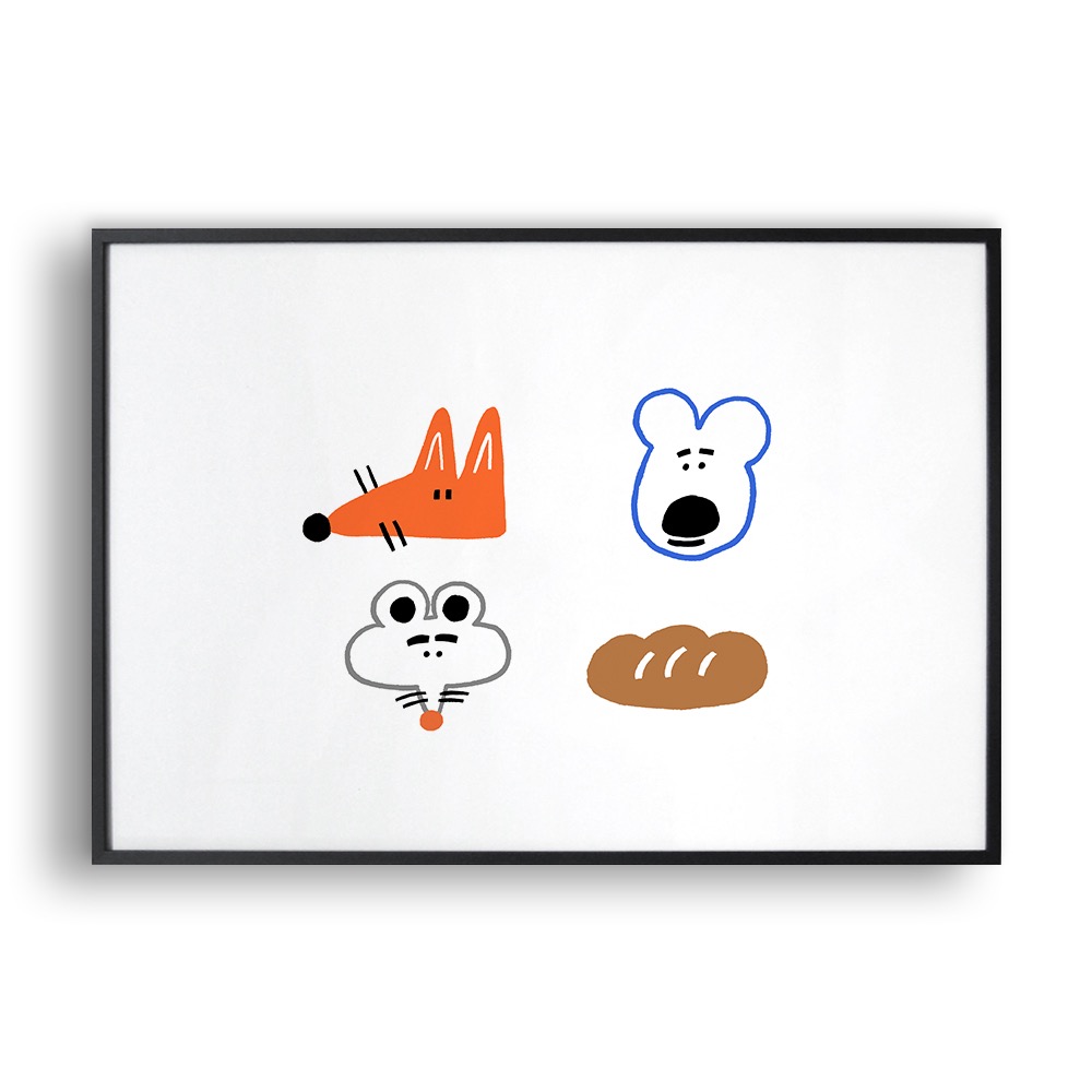 POOM | 빵 좋아하는 친구들 (Art Print) / 일러스트 액자