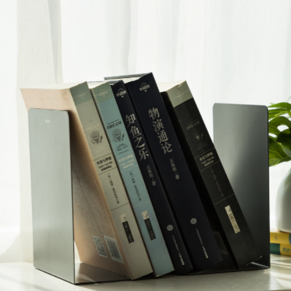 POOM | L자 철제 책상 책꽂이 길이조절 북엔드 책꽃이 2p