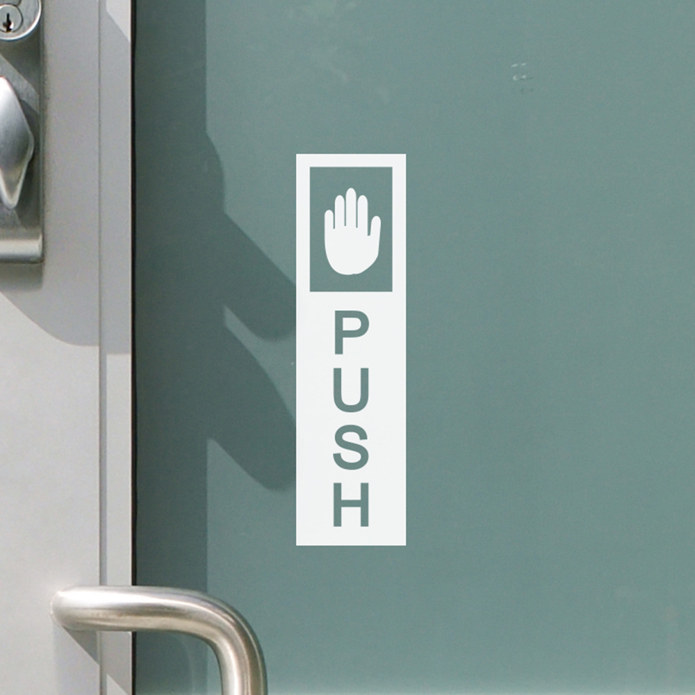 POOM | 손바닥 픽토그램 push pull 도어 스티커