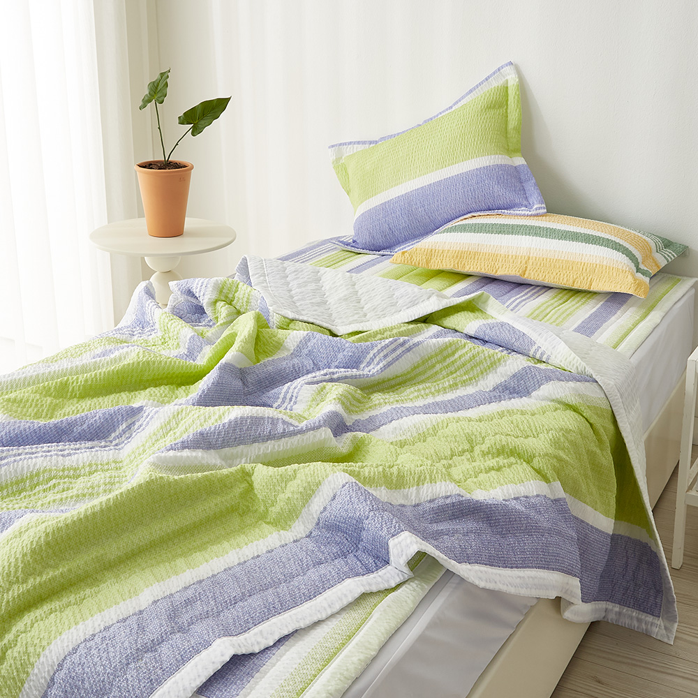 POOM | 후르츠 시원한 여름 시어서커 차렵 이불세트 패드 SS