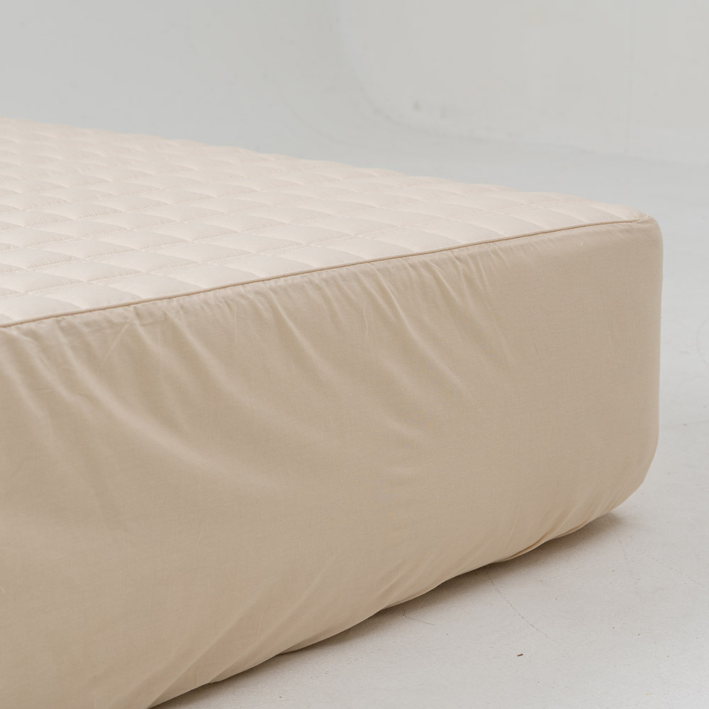 POOM | 더블리 그레인 40수 순면 누빔 매트리스커버 SS 110x205