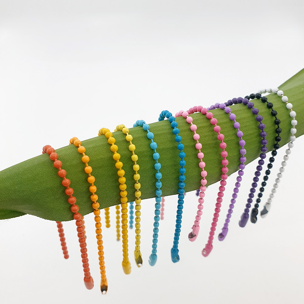 POOM | 컬러 군번줄 볼체인 15cm 구슬줄 부자재