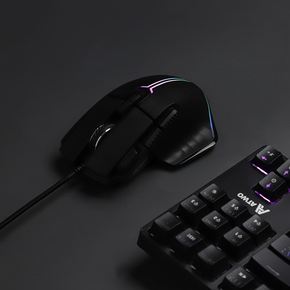 POOM | 에이투 AG0103 고감도 RGB 유선 USB 게이밍 마우스