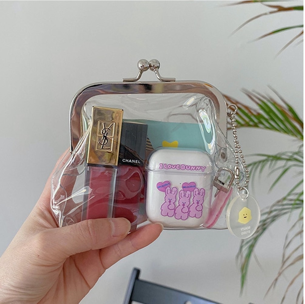 POOM | PVC 투명 똑딱이 카드 동전 지갑 파우치