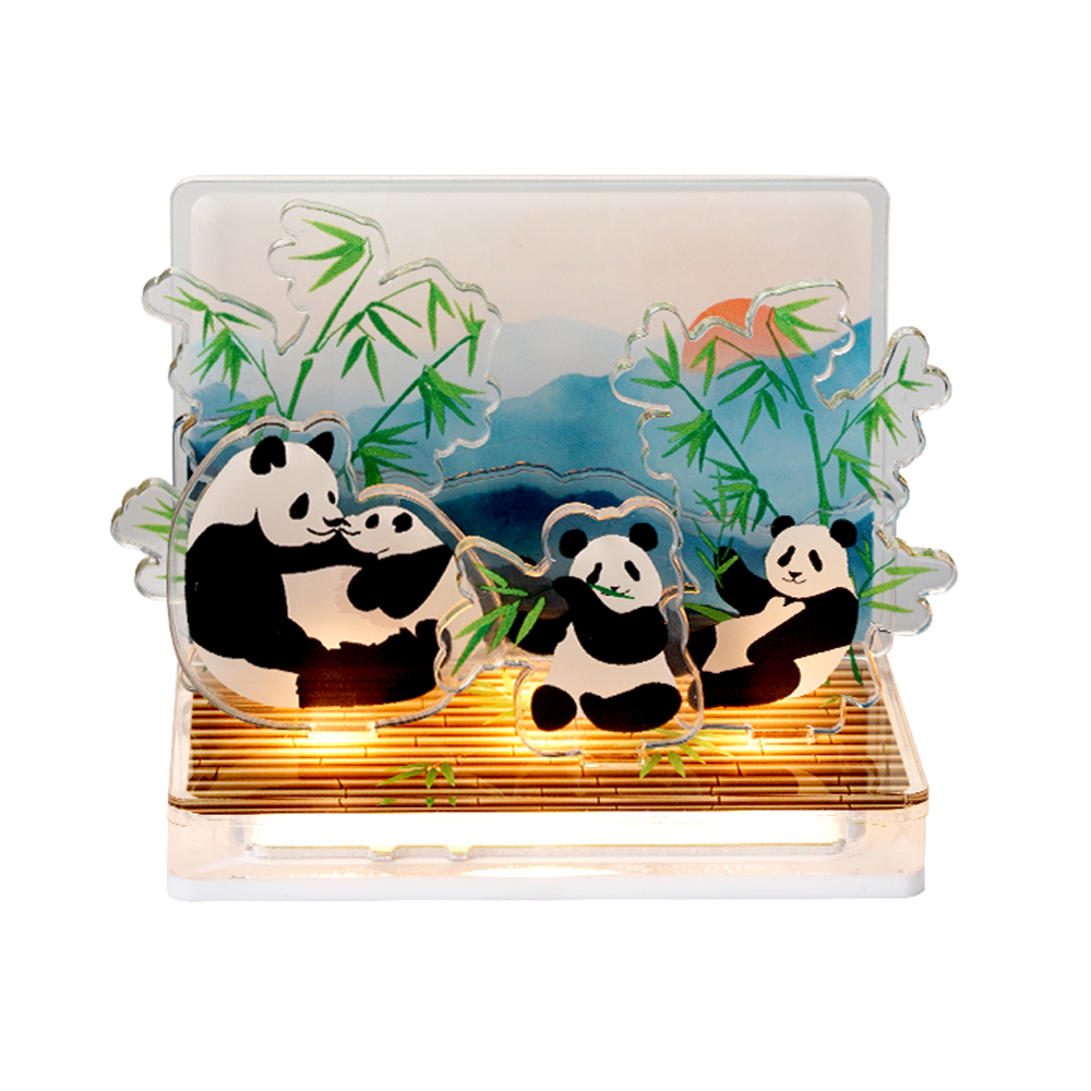 POOM | LED 아크릴 스탠드 - 팬더 패밀리