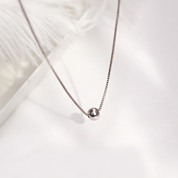 POOM | 여성 심플 볼 체인 925 은 목걸이 14K도금