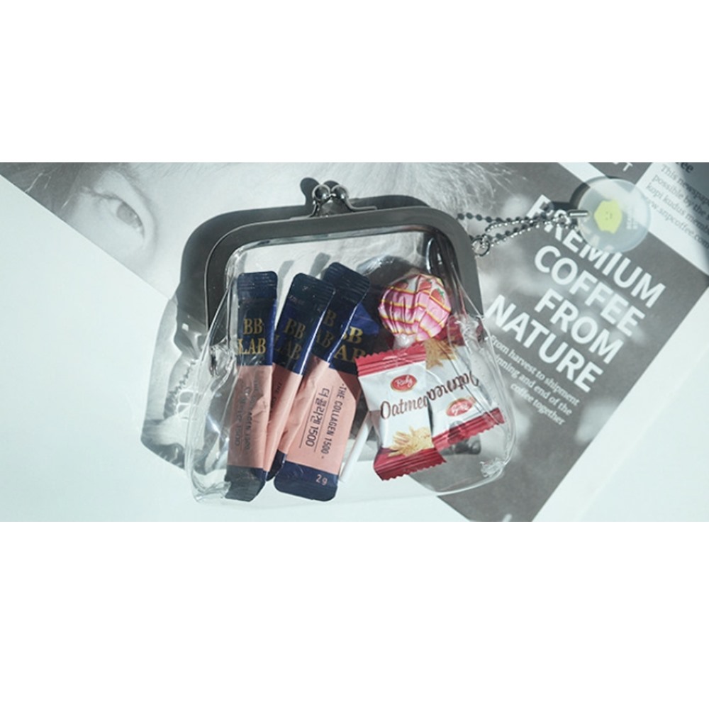 POOM | PVC 투명 똑딱이 카드 동전 지갑 파우치