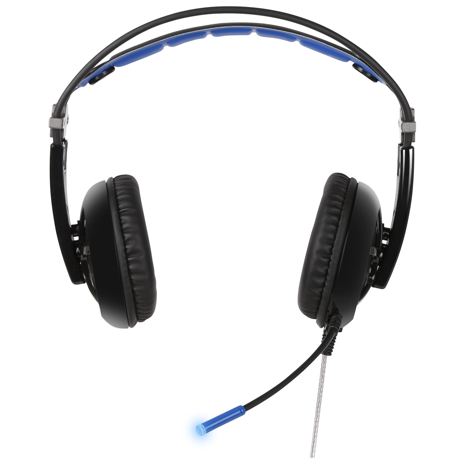 POOM | B581M 3.5 스테레오 블루 LED 게이밍 헤드셋