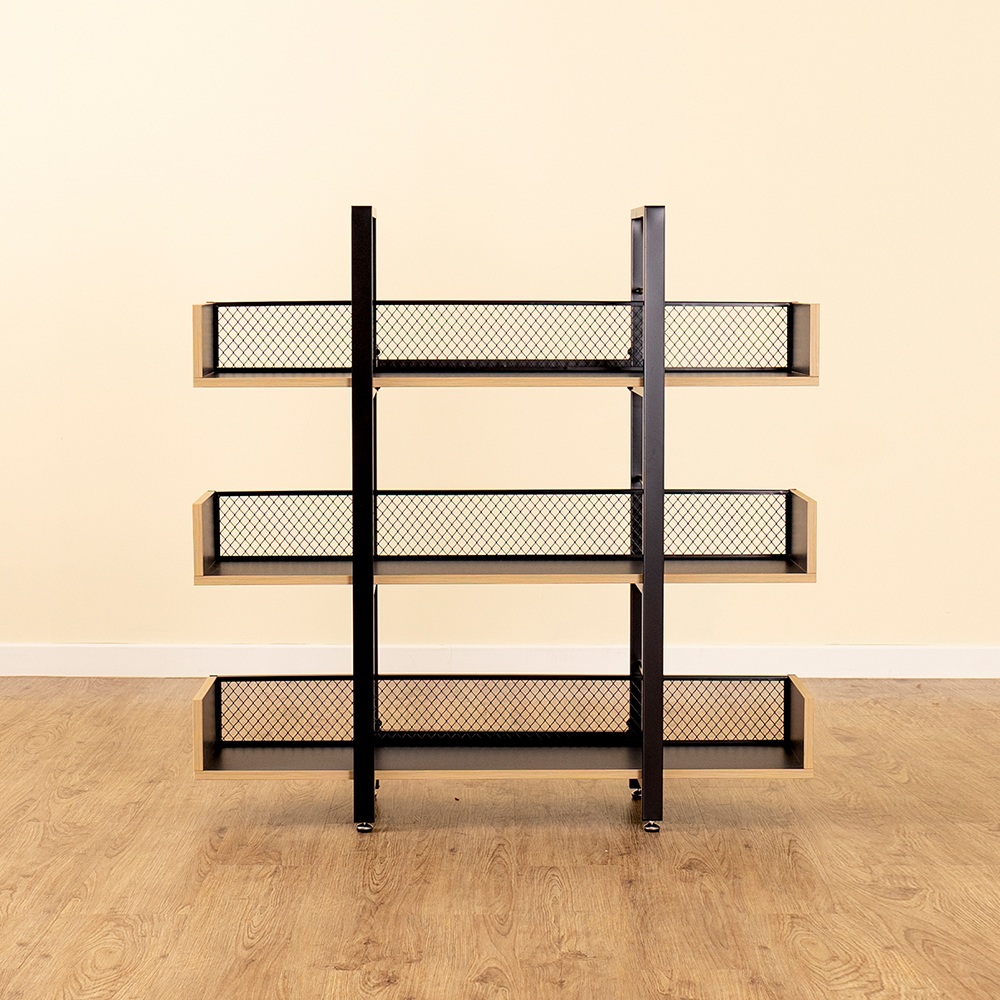 POOM | TS-15 가림막 철망책장 3단1200 책꽂이