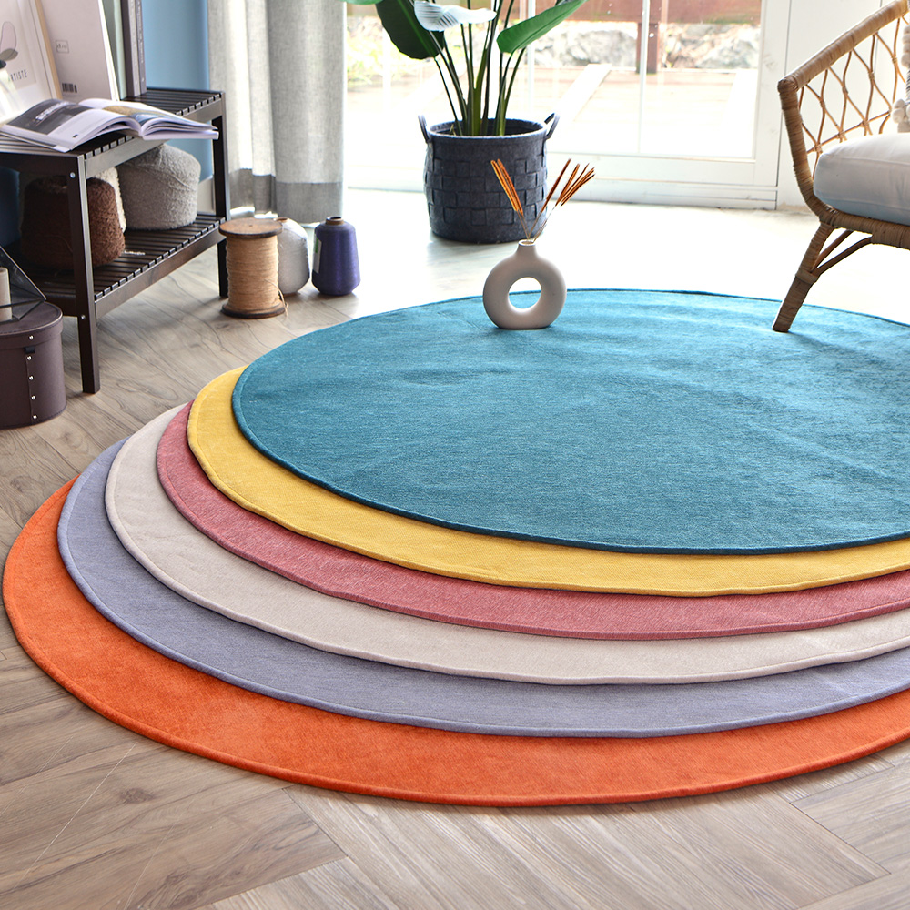 POOM | [르헤브] 모던 셔닐 발수 원형 카페트 (4 TYPES)