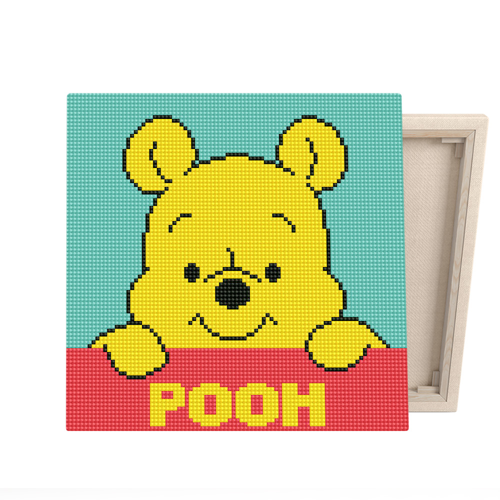 POOM | DIY캔버스형 디즈니 보석십자수 25x25cm 귀여운 푸