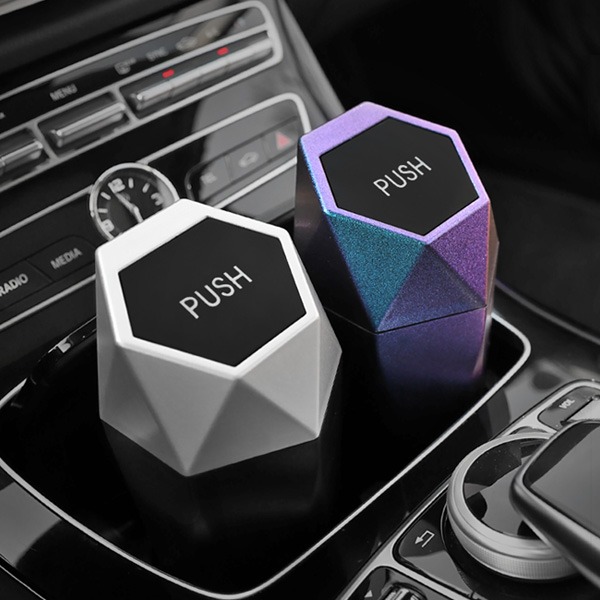 POOM | 차량용 프리미엄 재떨이 원터치 사이버 휴지통 PUSH