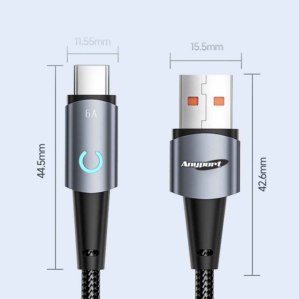 POOM | 애니포트 문라이트 USB A to C 66W 고속충전케이블 1.2M