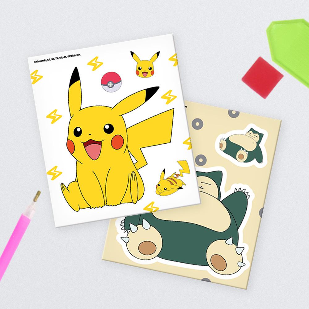 POOM | DIY포켓몬스터 보석십자수 12x14cm 피카츄와 잠만보