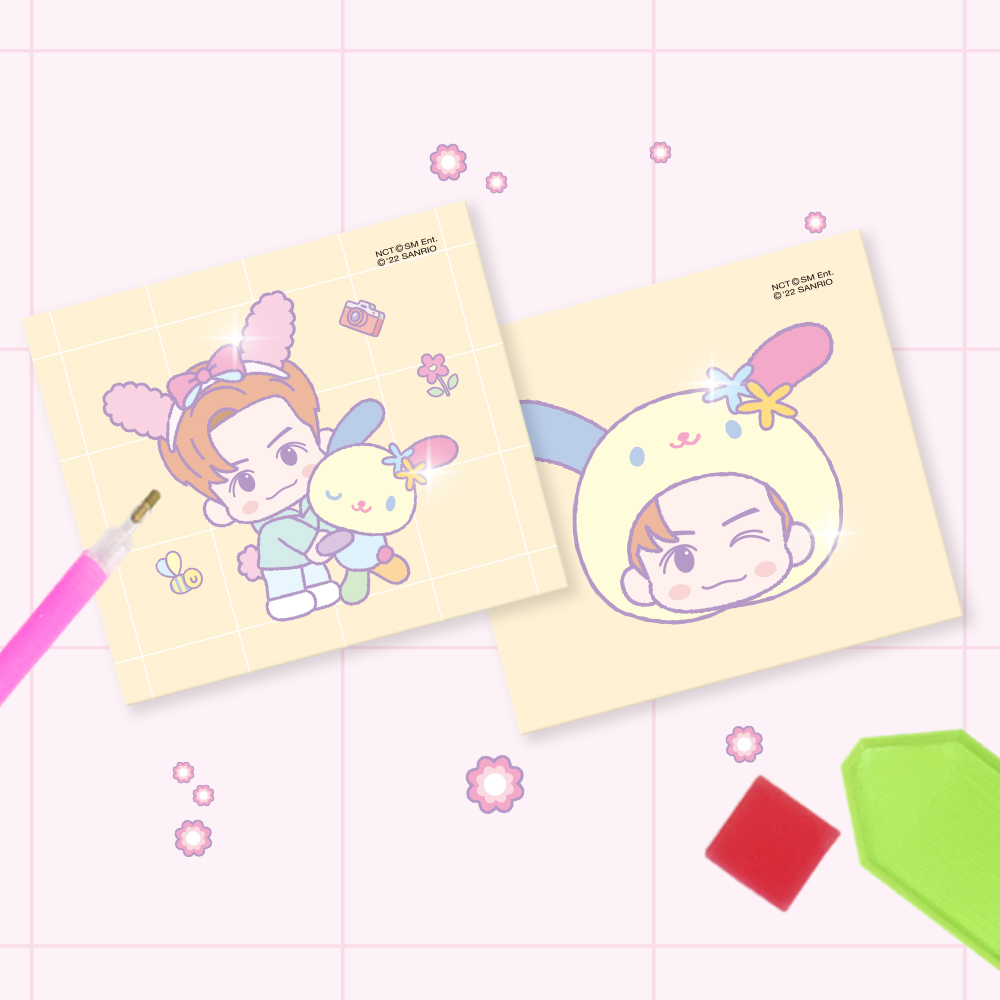 POOM | DIY데코 NCTx산리오 보석십자수 9.5x11cm 우사하나&재민