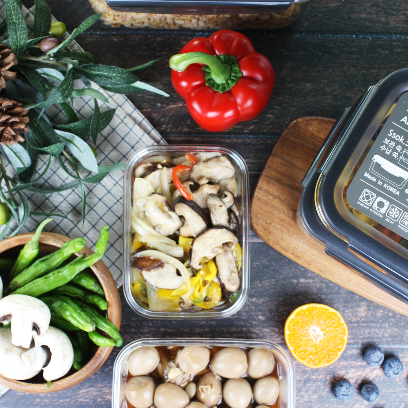 POOM | BPA FREE 쏙쏙 트라이탄 밀폐용기 400ml + 400ml