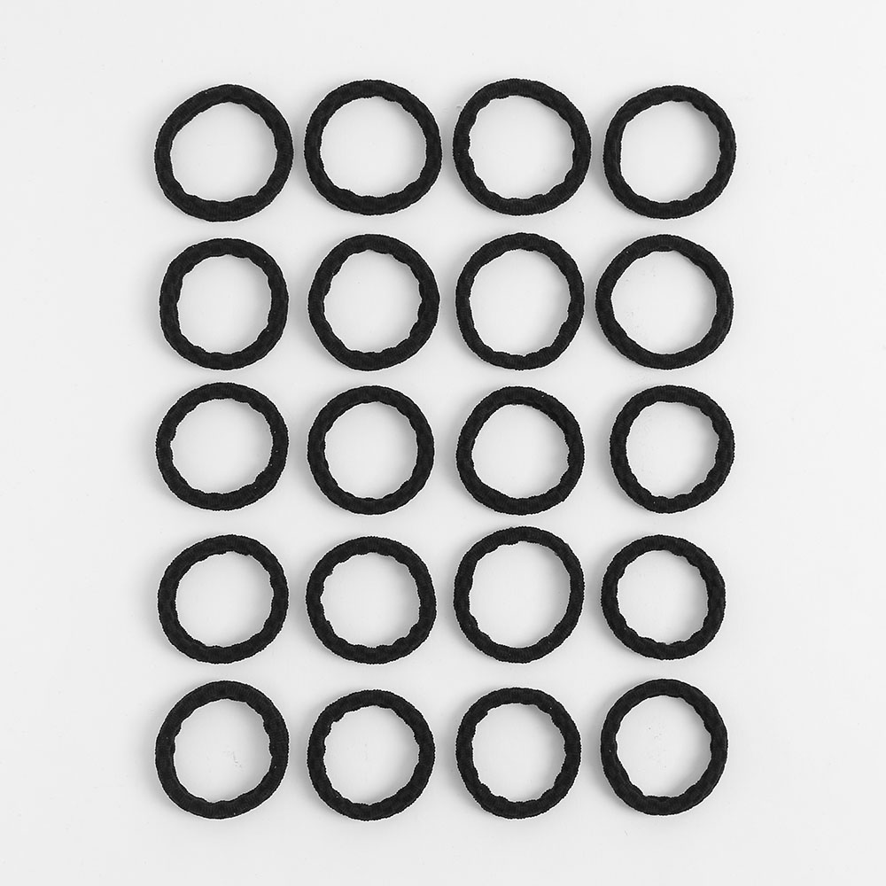 POOM | 헤어업 통통 머리끈 20p세트(블랙)/데일리 머리고무줄