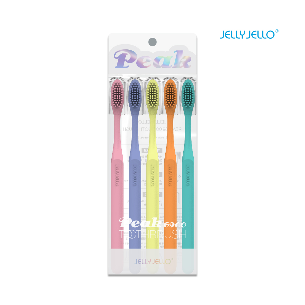 POOM | [30가지 컬러] 젤리젤로 피크 6900 칫솔 5개입 세트