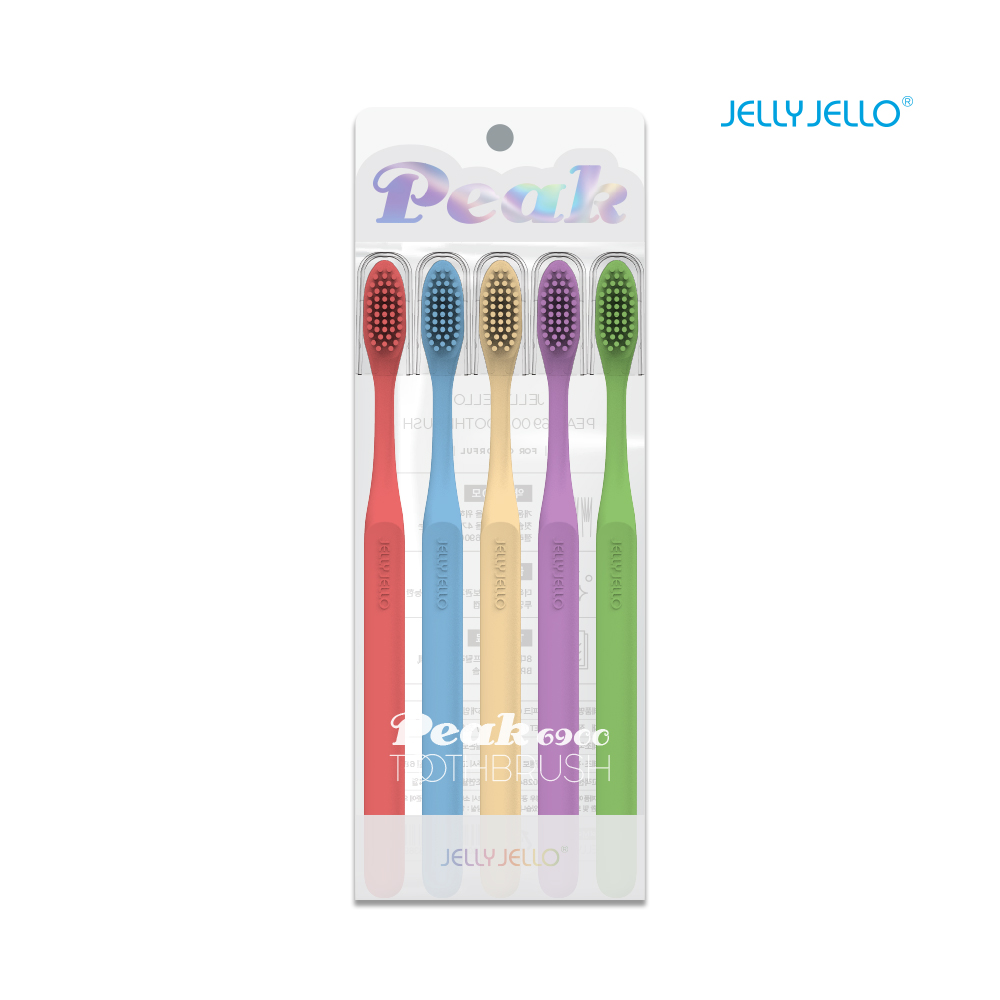 POOM | [30가지 컬러] 젤리젤로 피크 6900 칫솔 5개입 세트
