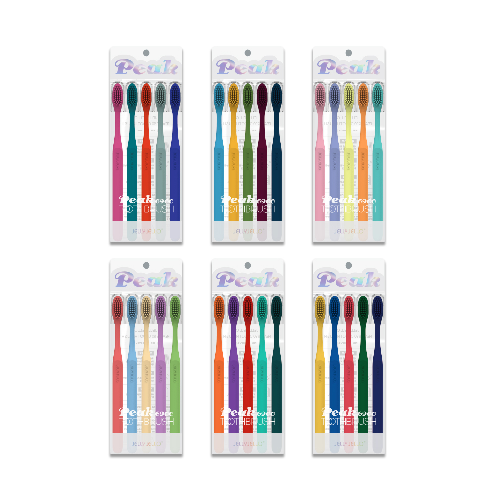 POOM | [30가지 컬러] 젤리젤로 피크 6900 칫솔 5개입 세트