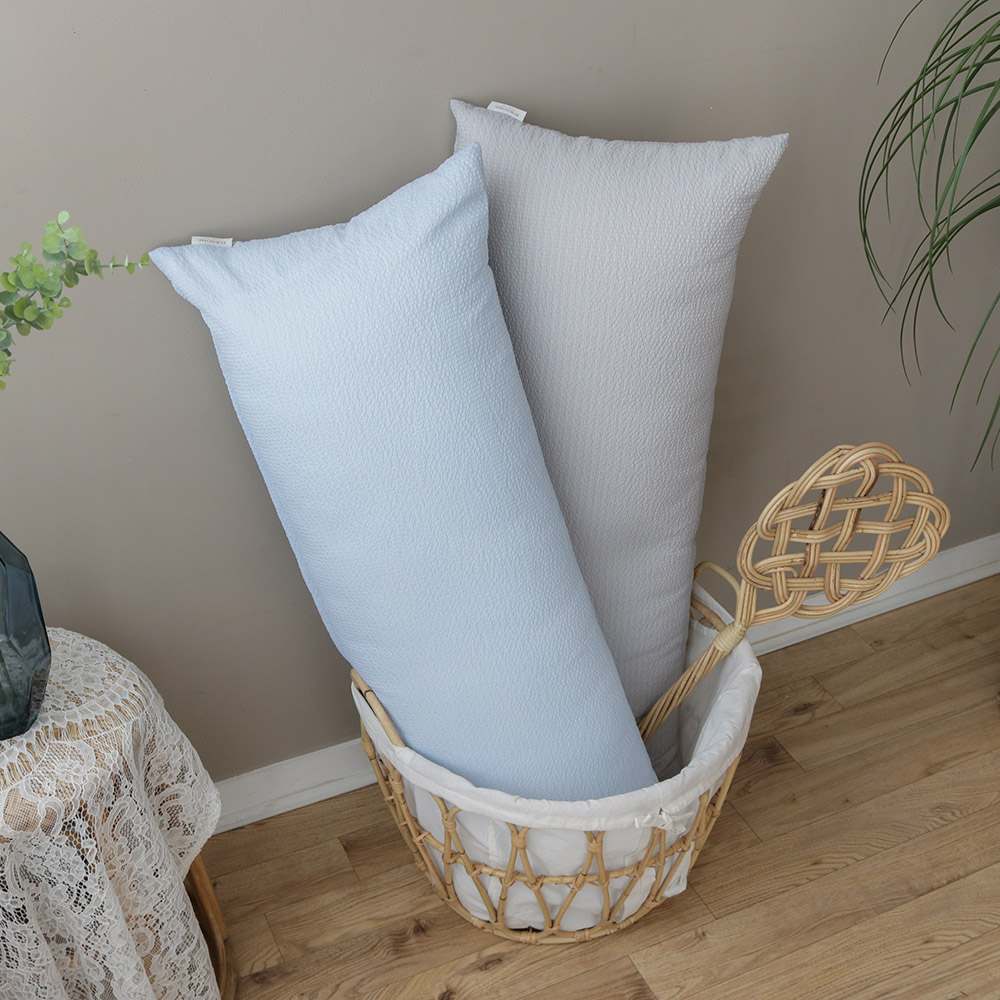 POOM | 포홈 솔리드 시어서커 직대 롱쿠션(솜포함) (2color)