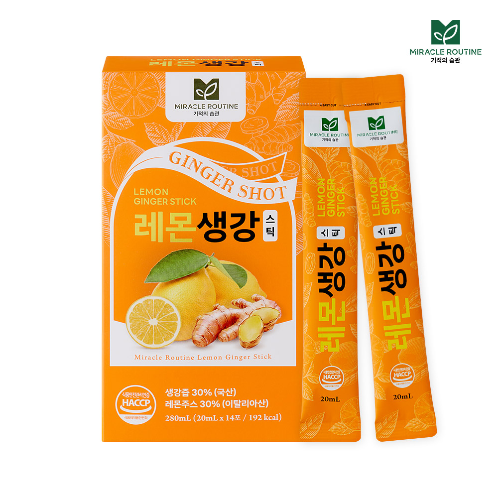 POOM | 미라클루틴 레몬 생강 스틱 1박스(20ml*14포)/진저샷