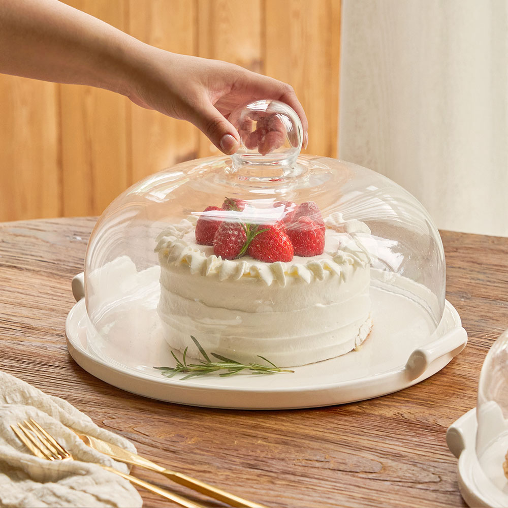 POOM | 퓨어디 유리 돔 트레이 세트 (2호) 지름27cm