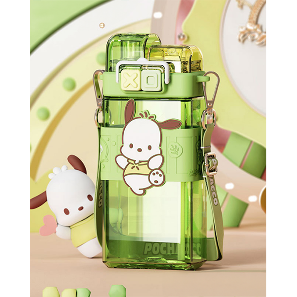 POOM | 산리오 더블캡 사각 롱 빨대 물병(520ml)