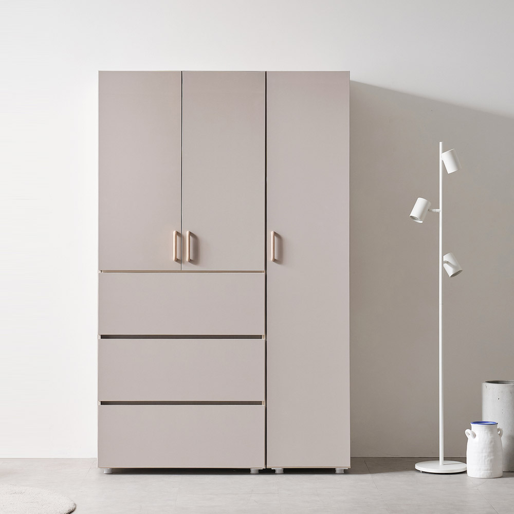 POOM | 켈린 드레스룸 1200 서랍 행거 옷장 세트